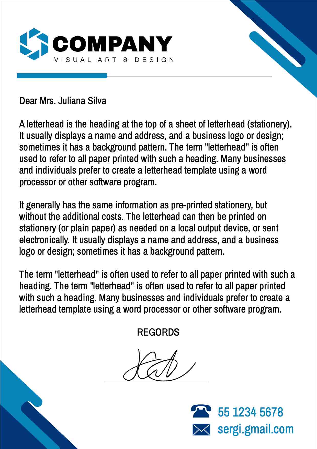 Hexagon Letterhead Design Templates