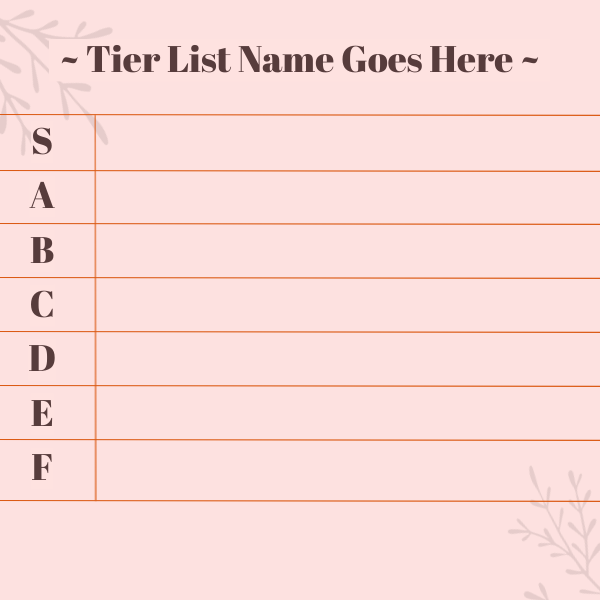 printable tier list