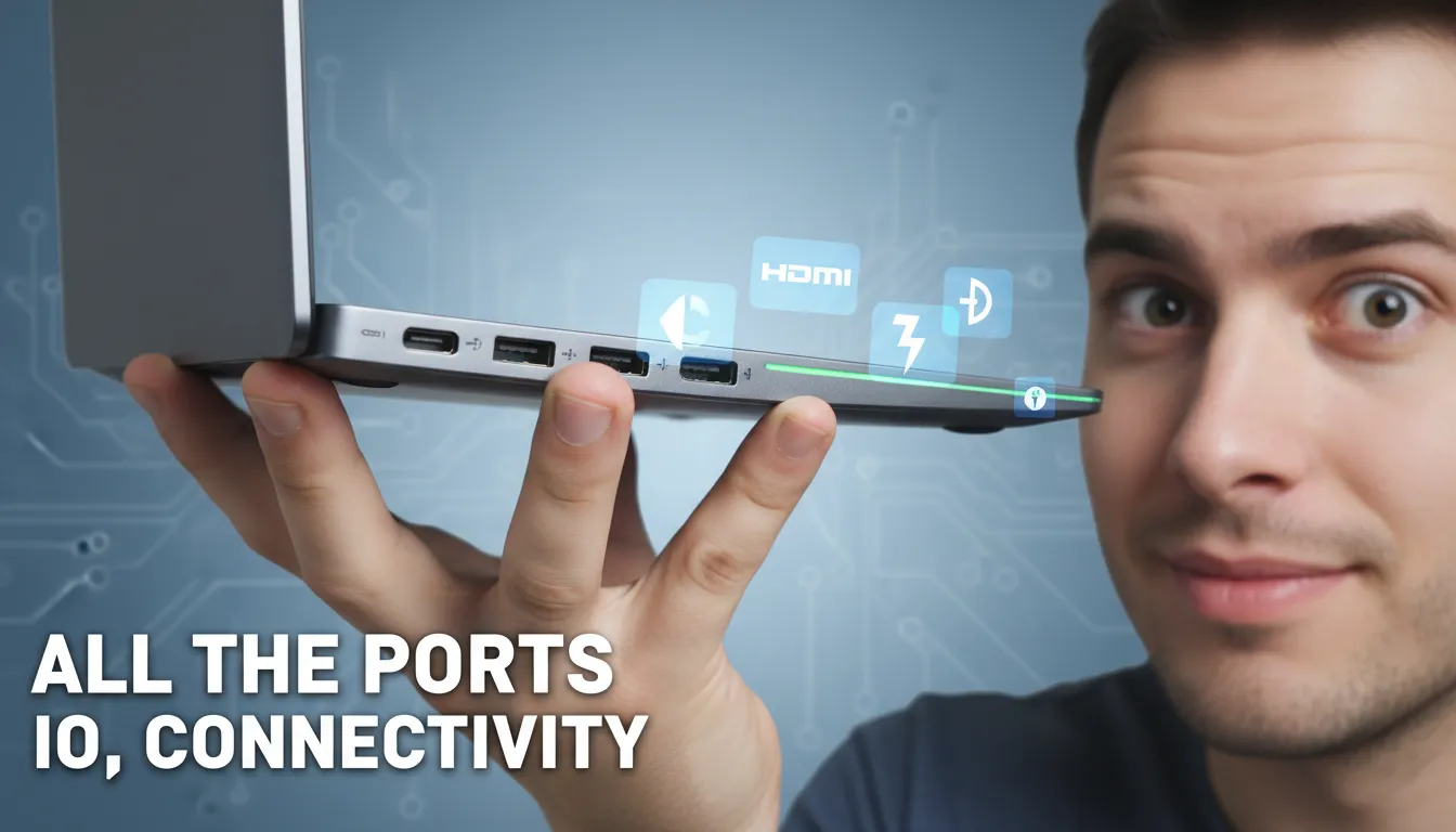 Modern Tech Review Thumbnail Showcasing Device Ports and Connectivity ...