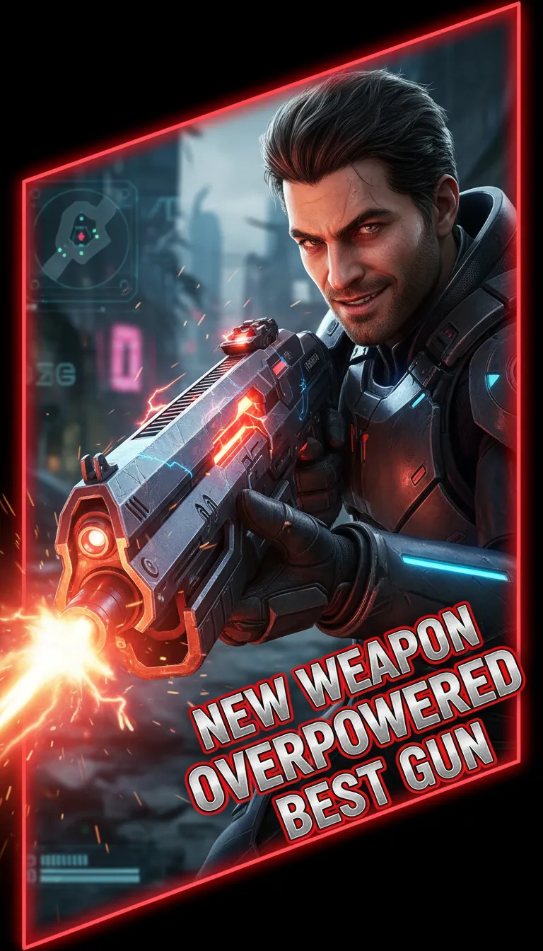 Intense Gaming Thumbnail Showcasing Overpowered New Weapon | Design ...