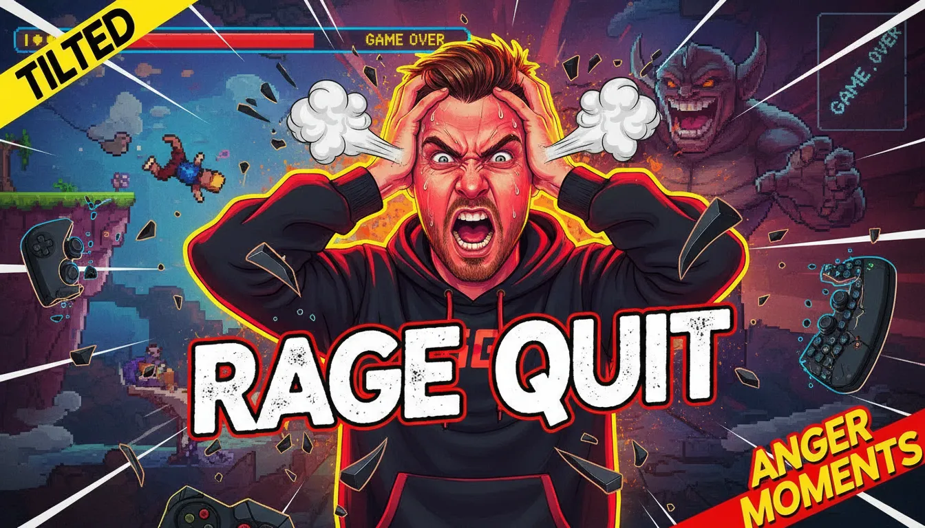 Epic Rage Quit Gaming Thumbnail For Streamer Compilation Design Templates