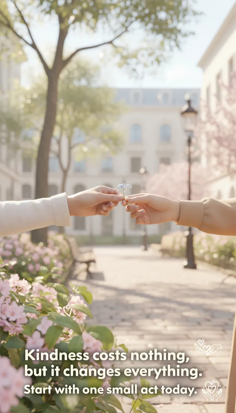 Inspirational Kindness Quote in Dreamy Pastel Park Scene | Design Templates