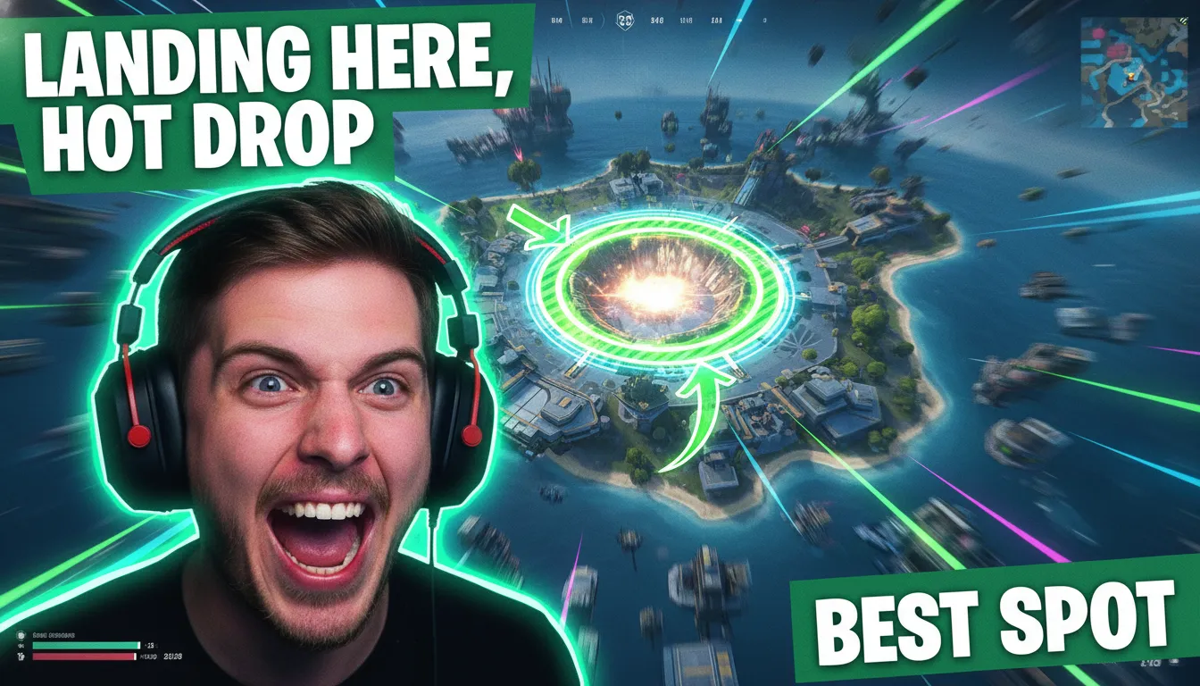 Epic Gaming Thumbnail with Neon Hot Drop Action and Streamer Excitement ...