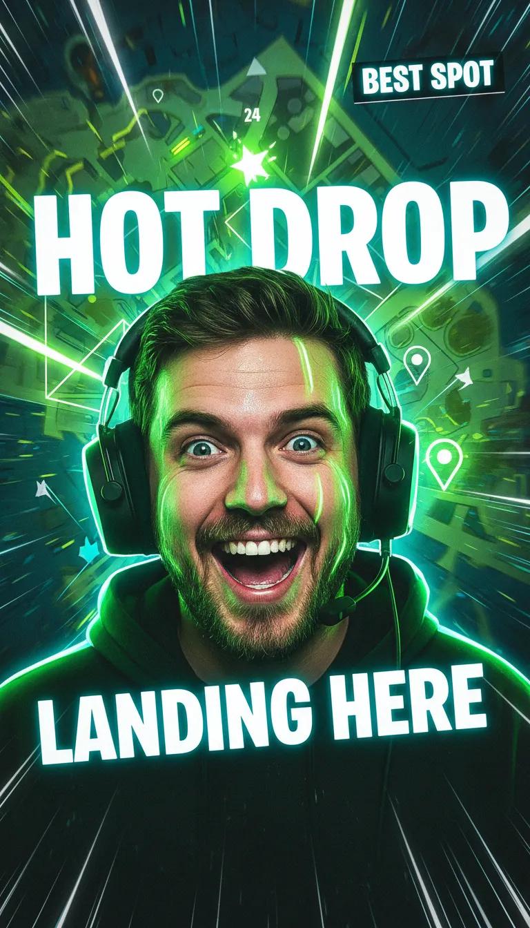 Epic Gaming Thumbnail Neon Hot Drop Action Streamer | Design Templates