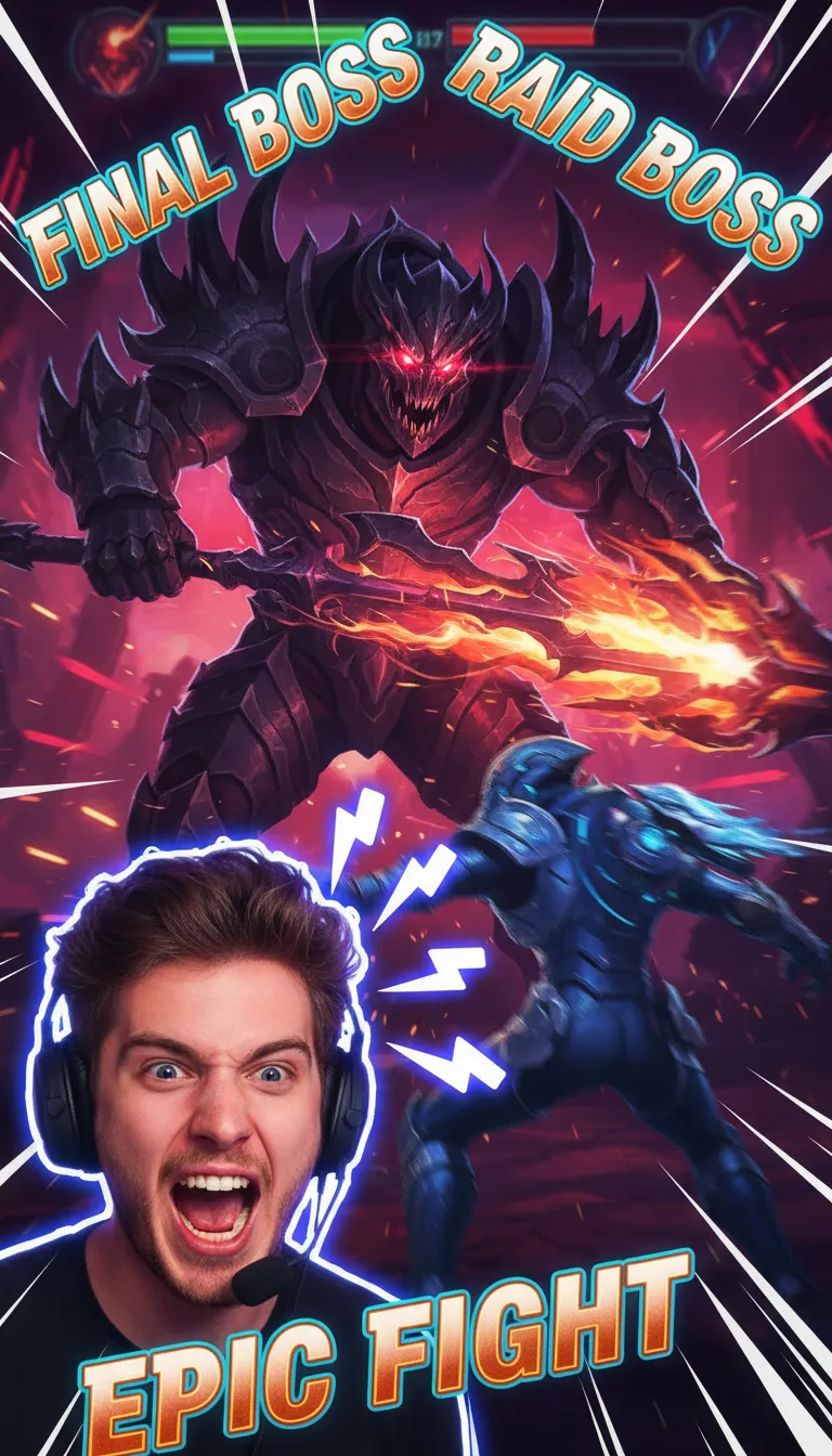 Epic Boss Fight Gaming Thumbnail for Intense Streamer Moments | Design ...