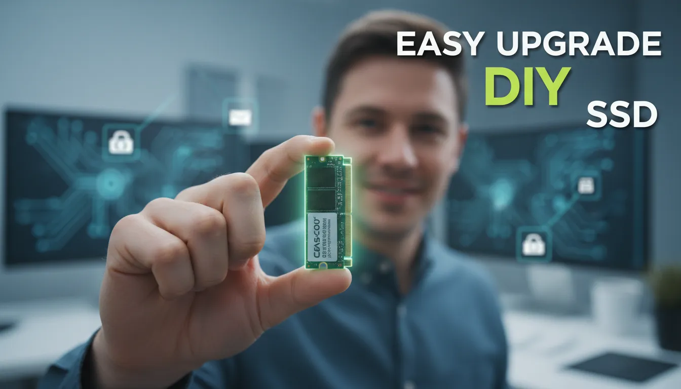 Modern Tech Thumbnail Showcasing Easy SSD Upgrade DIY | Design Templates