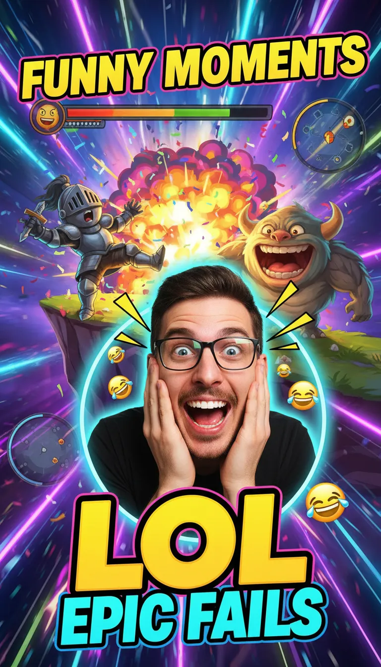Epic Gaming Reaction Thumbnail with Neon Vibes and Funny Moments ...
