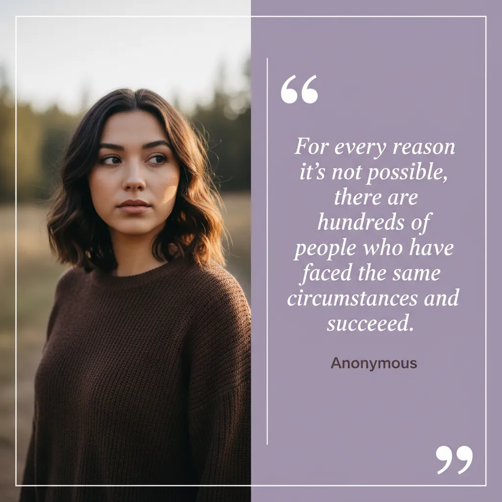 Motivational Split Layout Portrait with Elegant Quote Design | Design ...