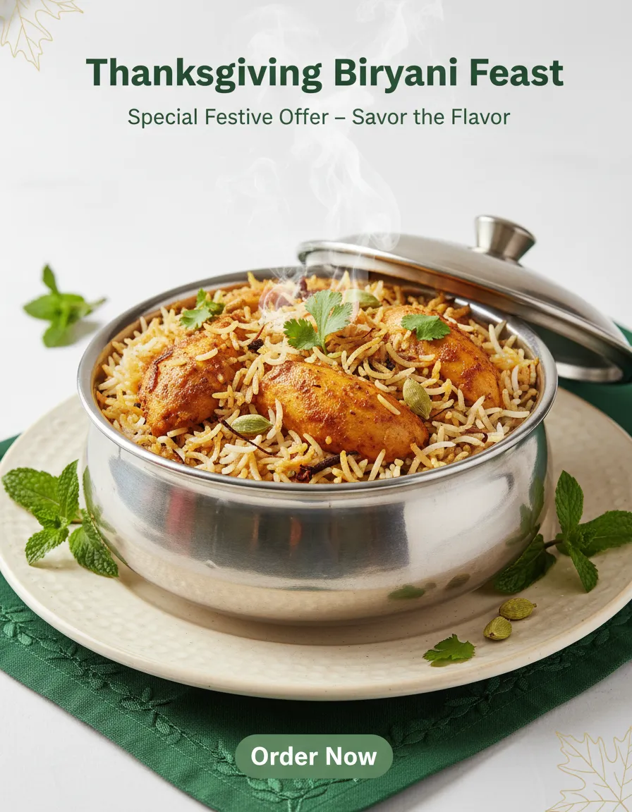 Thanksgiving Biryani Feast Instagram Post for Food Brand | Design Templates